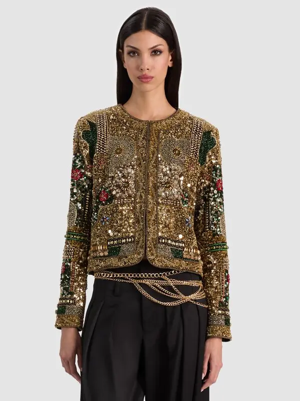 Alice + Olivia Kidman Embellished Jacket - Gold/multi