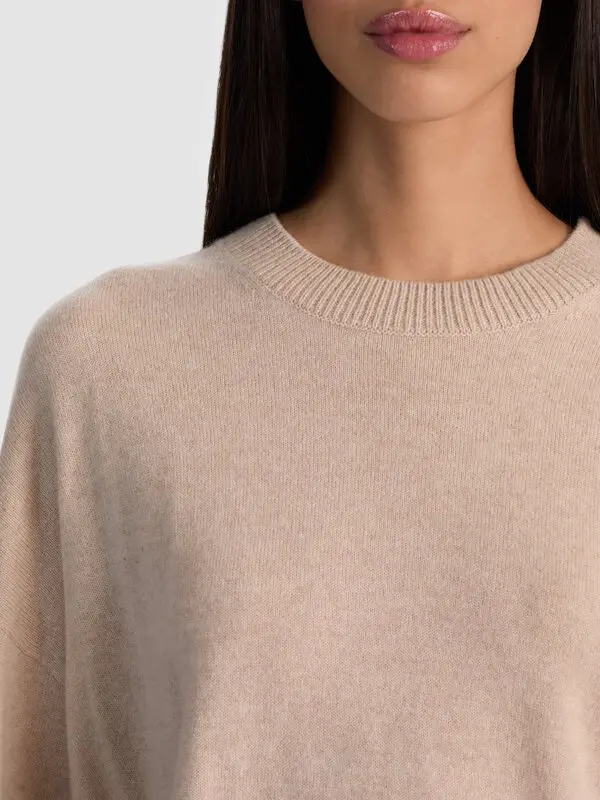 Alice + Olivia Laura Cashmere Crewneck Pullover - Oatmeal Heather