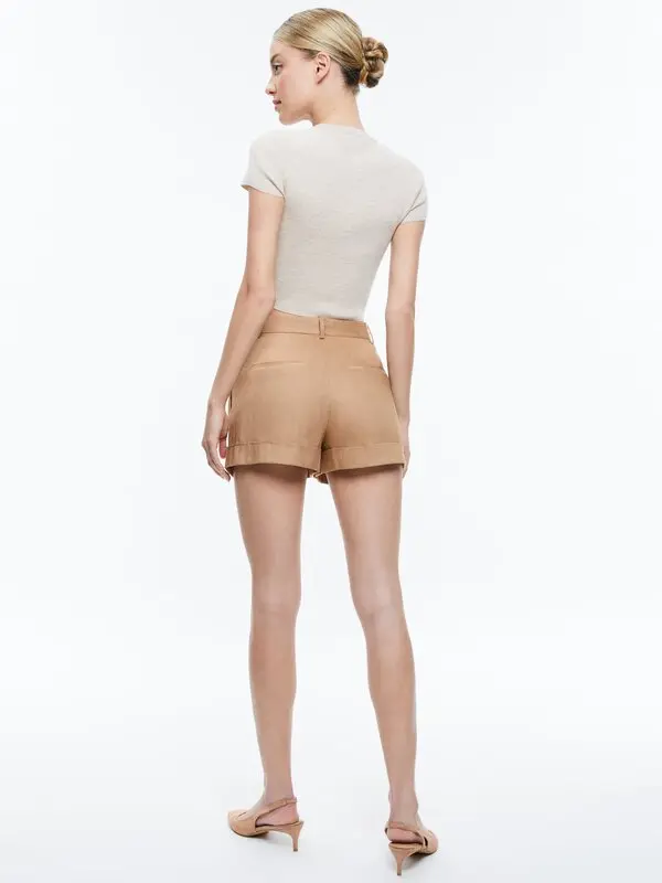 Alice + Olivia Ciara Pullover Ribbed Fine Knit Short Sleeve Top