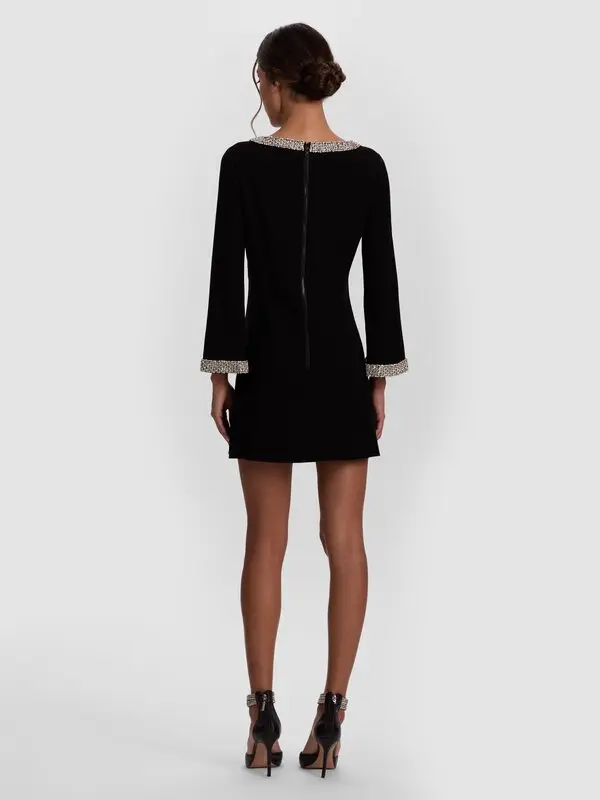 Alice + Olivia Mailynn Embellished Trim Mini Dress