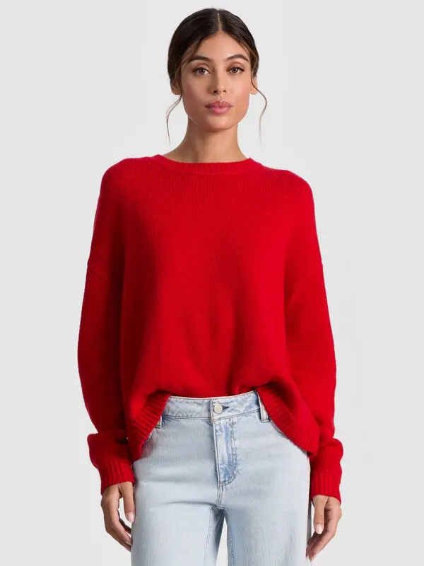 Alice + Olivia Ensley Crewneck Sweater - Perfect Ruby