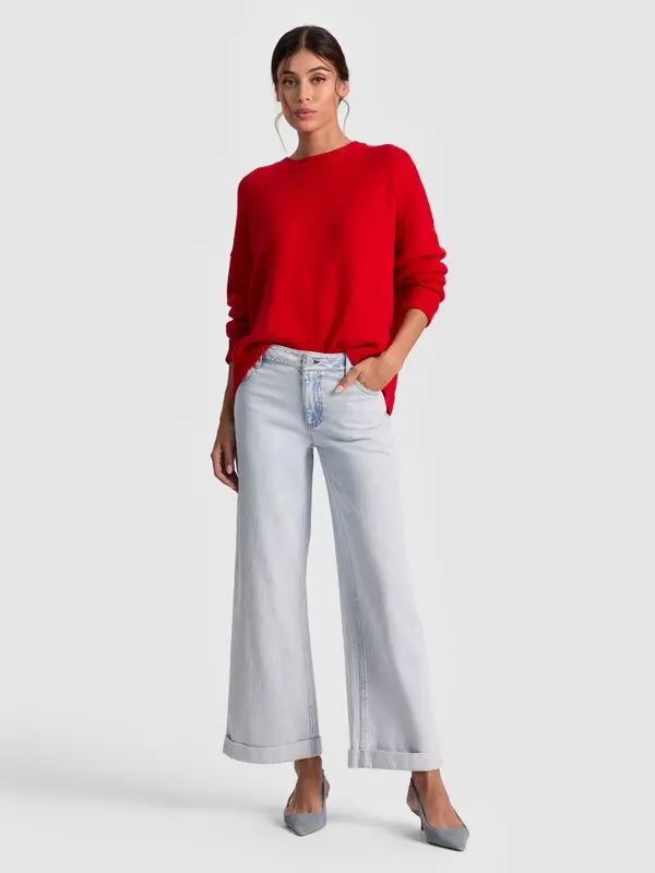 Alice + Olivia Ensley Crewneck Sweater - Perfect Ruby