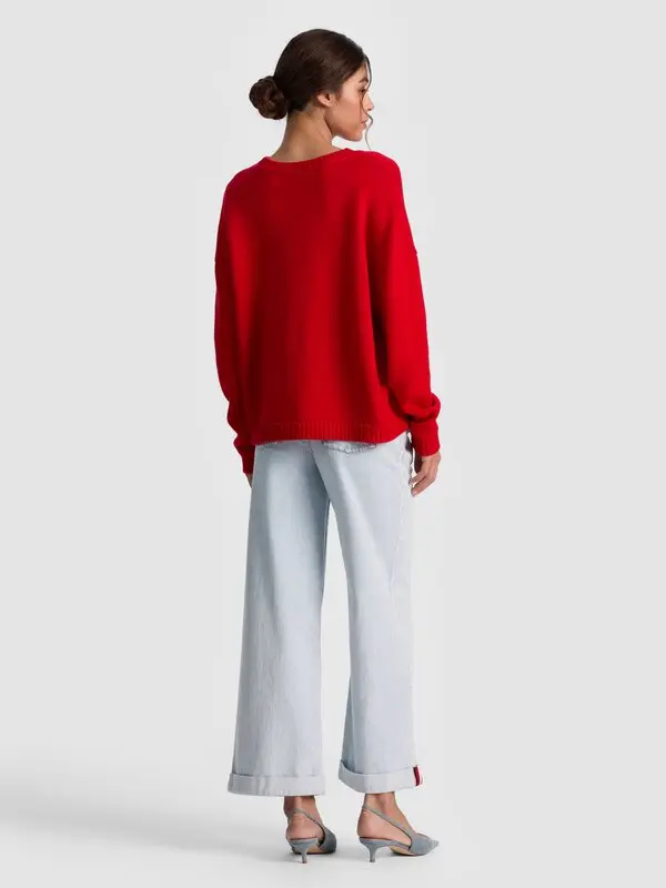 Alice + Olivia Ensley Crewneck Sweater - Perfect Ruby