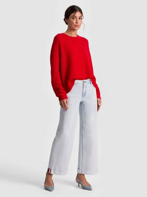 Alice + Olivia Ensley Crewneck Sweater - Perfect Ruby