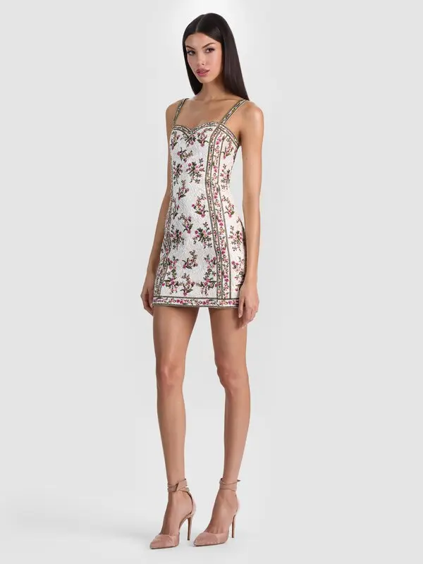 Alice + Olivia Katia Embroidered Mini Gown