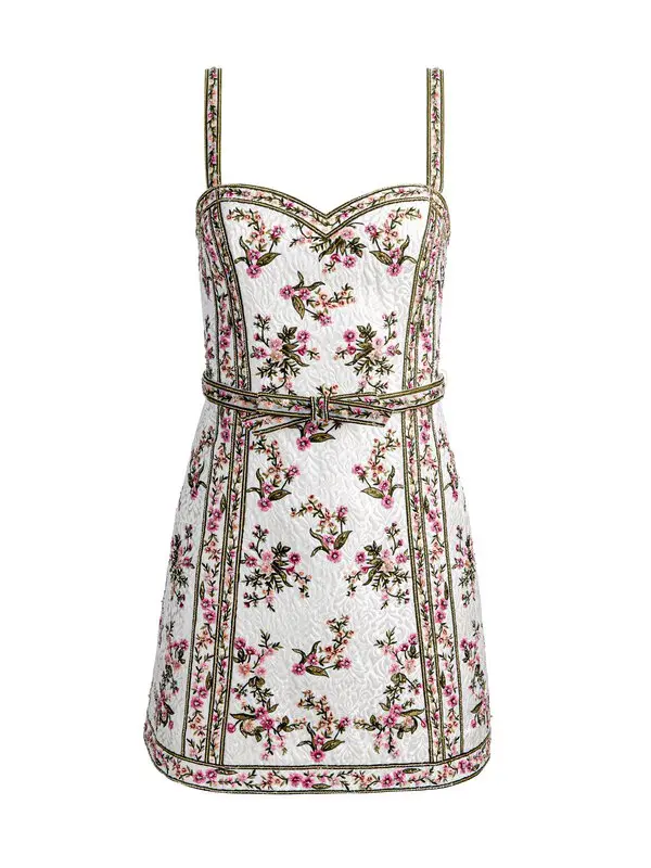 Alice + Olivia Katia Embroidered Mini Gown
