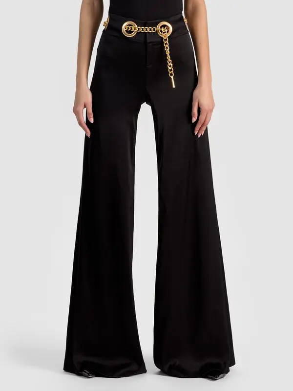 Alice + Olivia Wide Leg Chain Belt Trousers