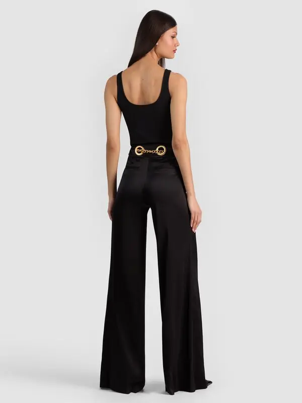 Alice + Olivia Wide Leg Chain Belt Trousers
