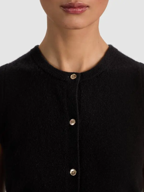 Alice + Olivia Loly Button Front Cashmere Vest - Black