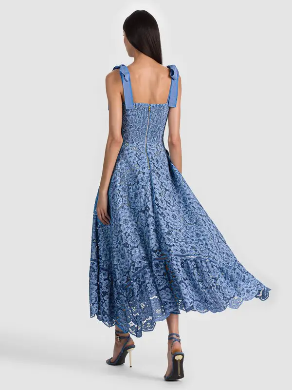 Alice + Olivia Rosalee Lace Bustier Maxi Dress