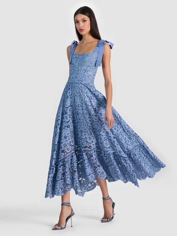 Alice + Olivia Rosalee Lace Bustier Maxi Dress