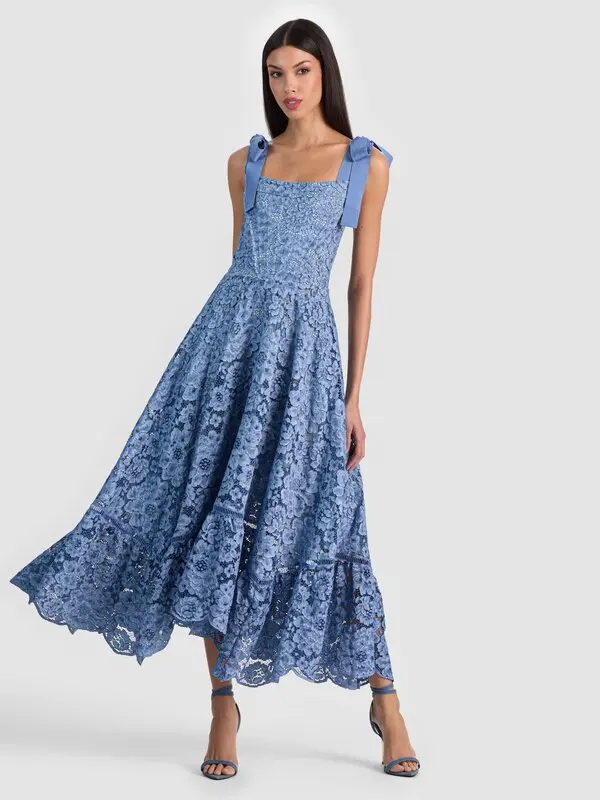 Alice + Olivia Rosalee Lace Bustier Maxi Dress