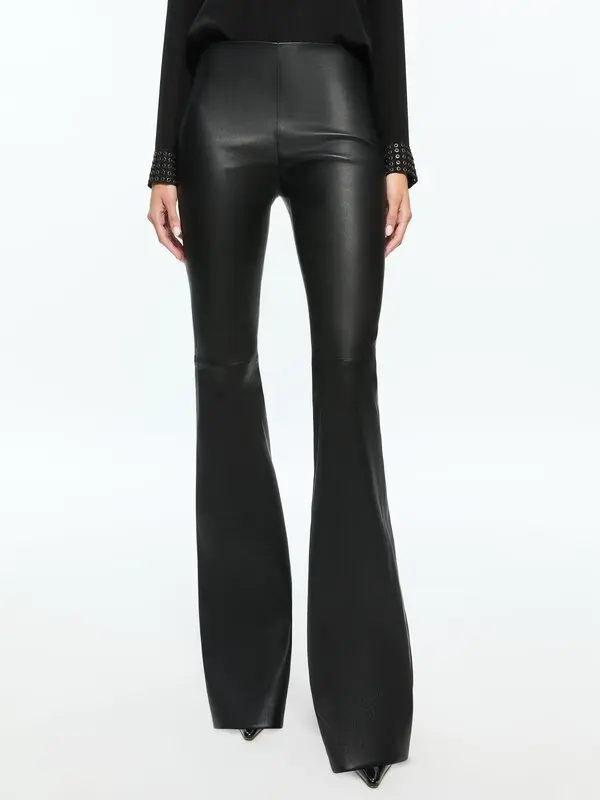 Alice + Olivia Leather Bootcut Pants