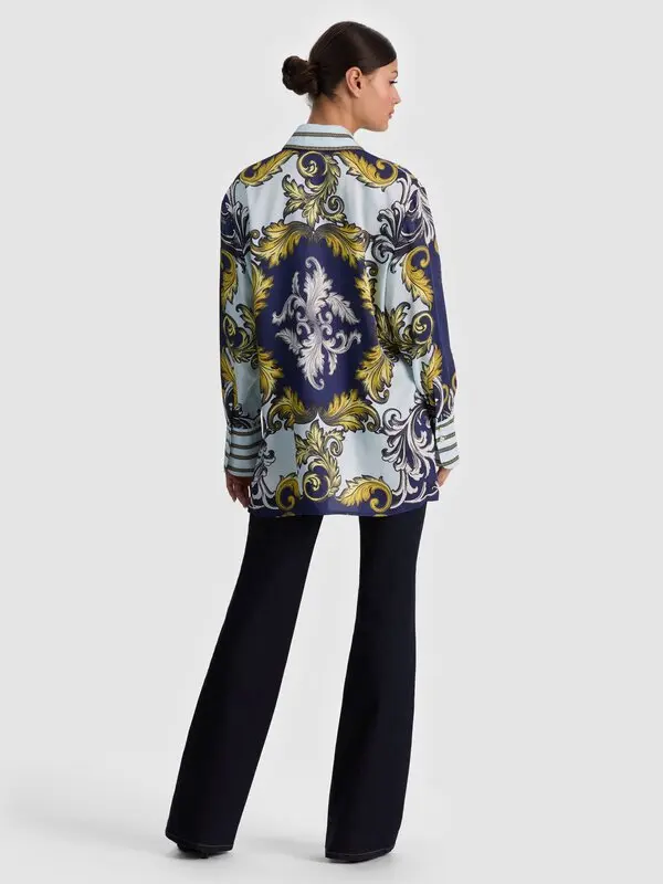 Alice + Olivia Lane Oversized Printed Button Down Shirt
