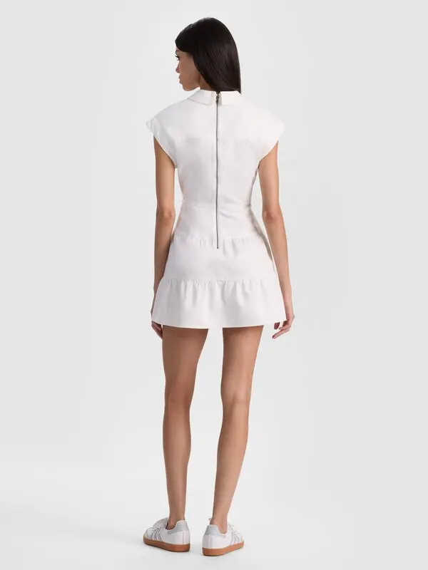 Alice + Olivia Mila Denim Mini Dress - White