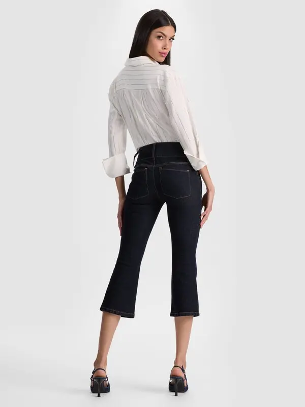 Alice + Olivia Kai Low Rise Capri Jean