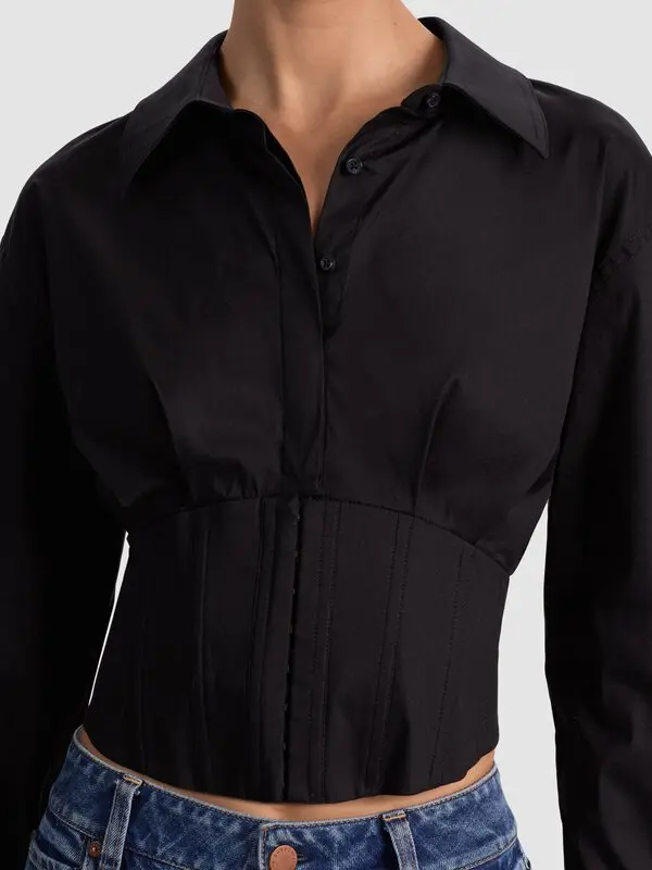 Alice + Olivia Edie Corset Top - Black