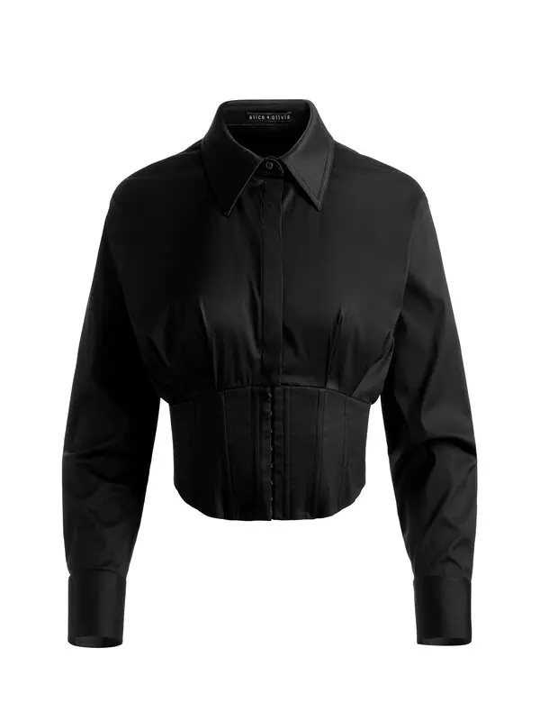 Alice + Olivia Edie Corset Top - Black
