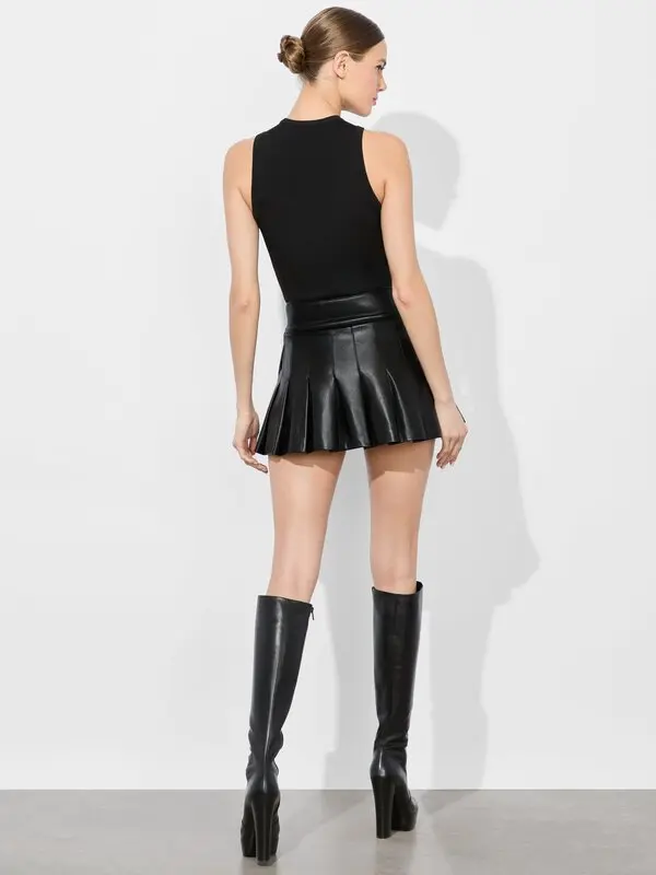 Alice + Olivia Lanna Vegan Leather Mini Skirt