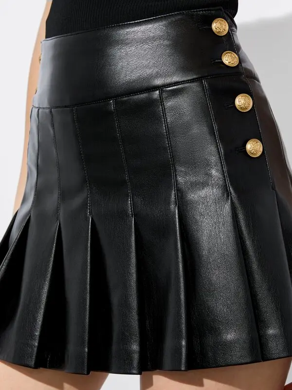 Alice + Olivia Lanna Vegan Leather Mini Skirt