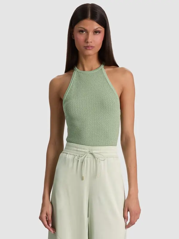 Alice + Olivia Heidi High Neck Tank Top - Sage