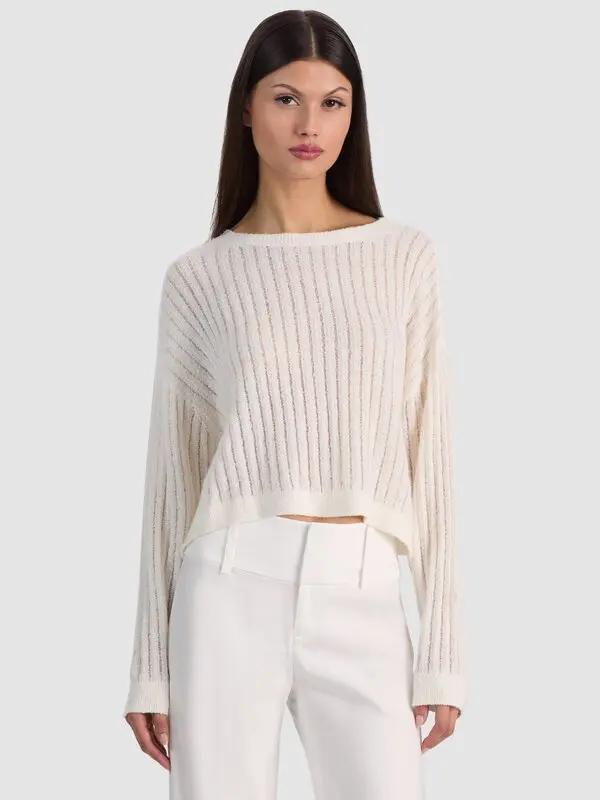 Alice + Olivia Mitchell Lightweight Textured Pullover