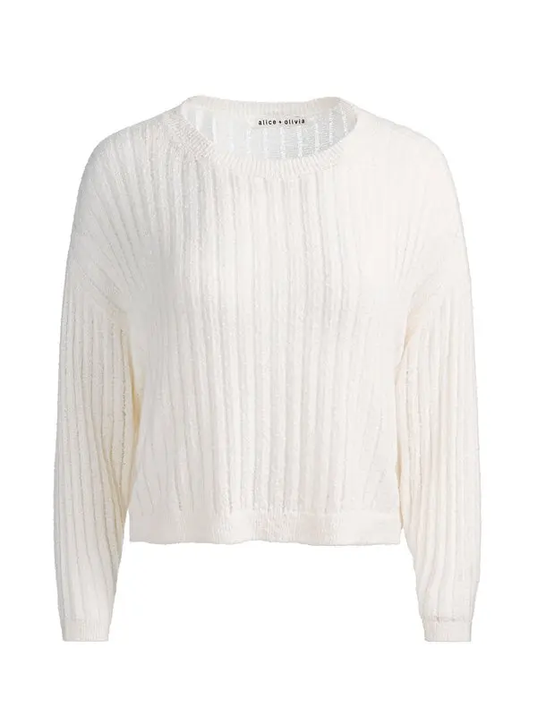Alice + Olivia Mitchell Lightweight Textured Pullover