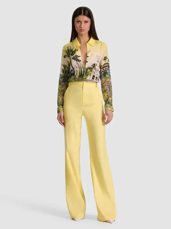 Alice + Olivia Lula Linen Flare Pant