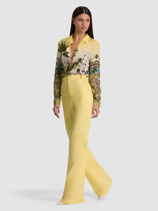 Alice + Olivia Lula Linen Flare Pant
