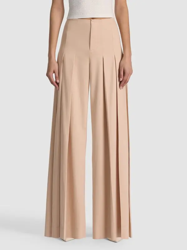 Alice + Olivia Ainslie Pleated Cropped Wide-leg Pants