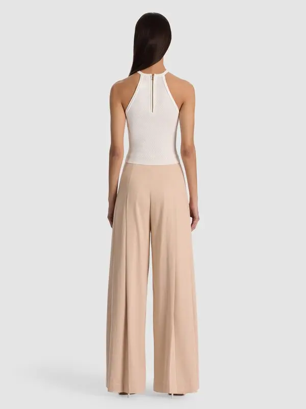 Alice + Olivia Ainslie Pleated Cropped Wide-leg Pants
