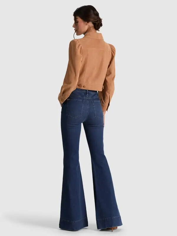 Alice + Olivia Lana Suede Puffed Sleeve Cropped Jacket