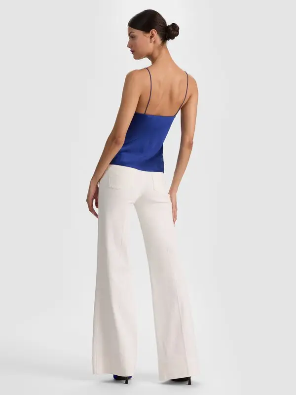 Alice + Olivia Milta V-neck Slip Tank In Stretch Viscose