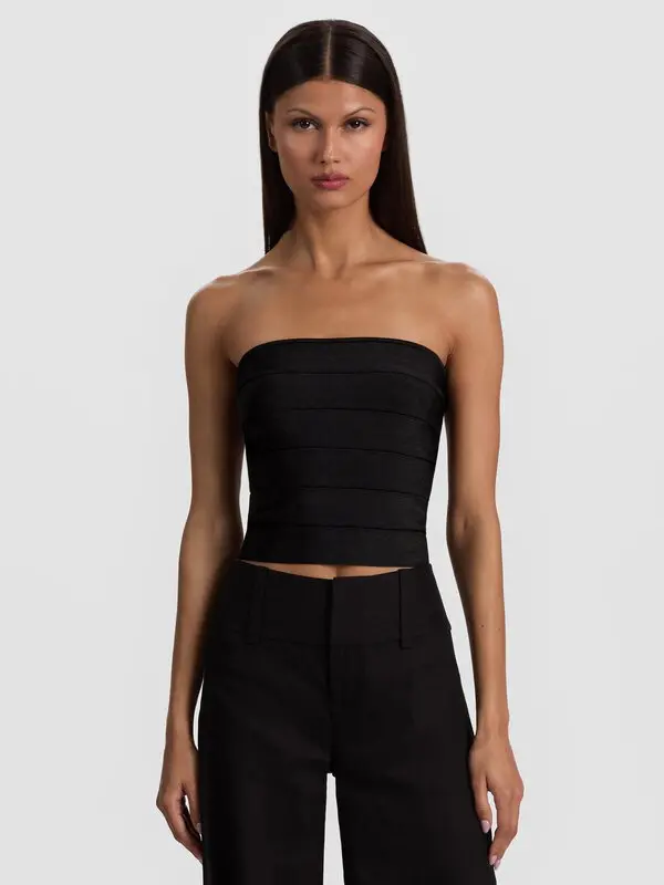 Alice + Olivia Alison Bandage Tube Top - Black