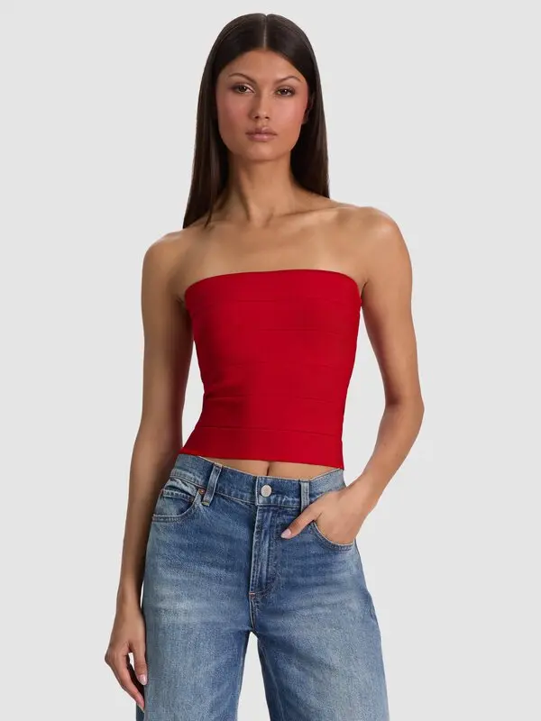 Alice + Olivia Alison Bandage Tube Top - Chili Pepper