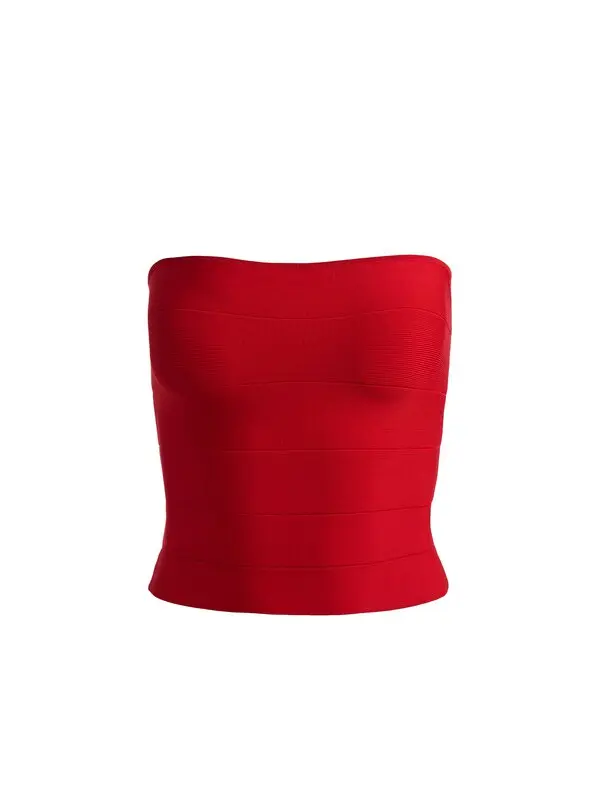 Alice + Olivia Alison Bandage Tube Top - Chili Pepper