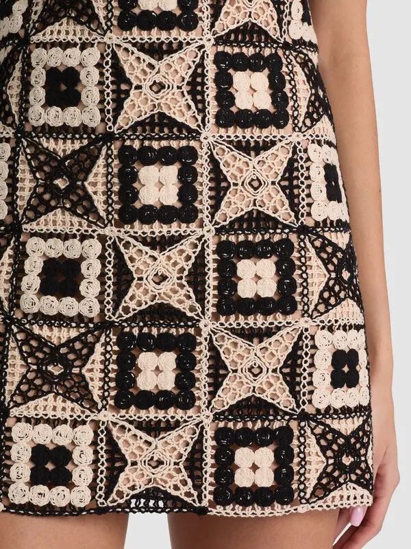 Alice + Olivia Clyde Crochet Mini Dress