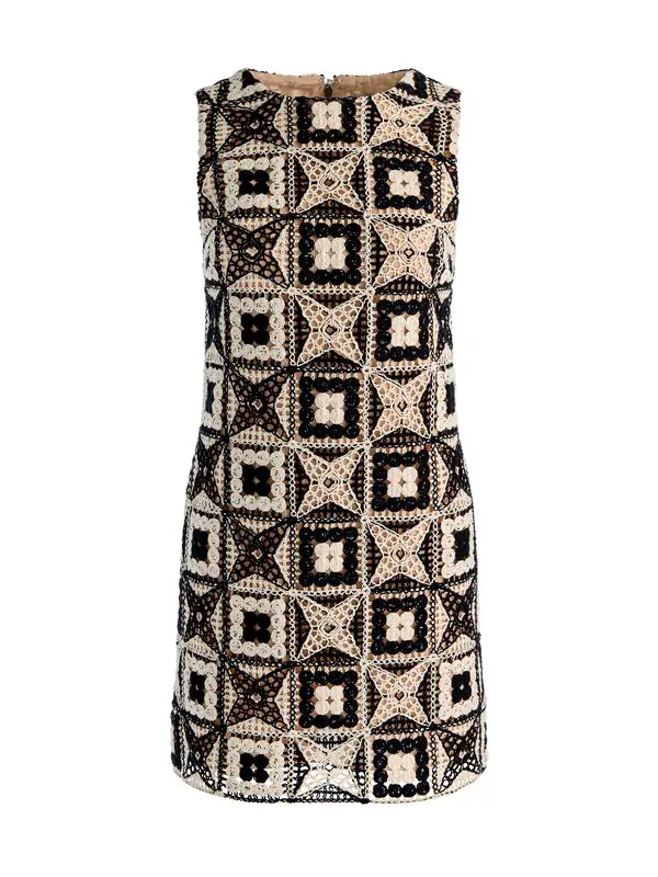 Alice + Olivia Clyde Crochet Mini Dress
