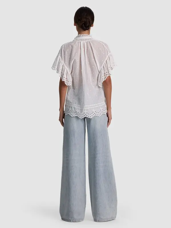 Alice + Olivia Julius Embroidered Tunic Top