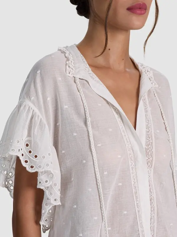Alice + Olivia Julius Embroidered Tunic Top