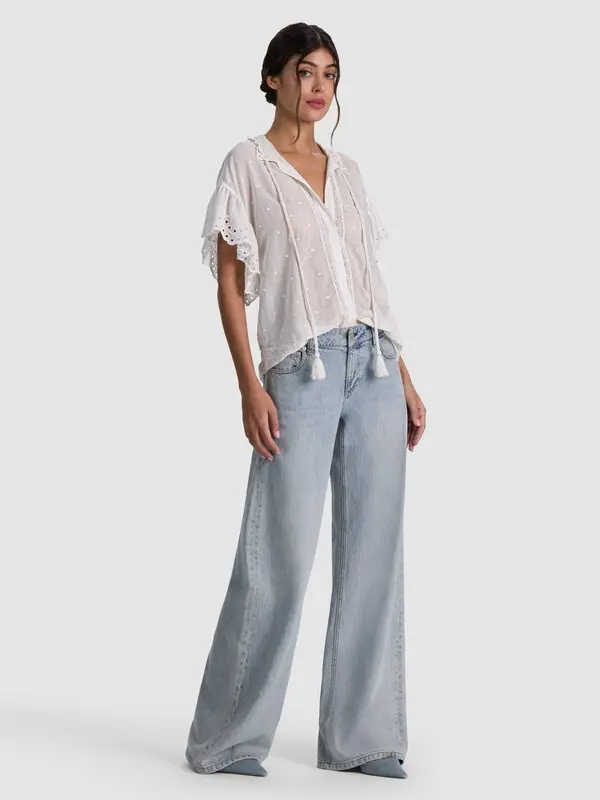 Alice + Olivia Julius Embroidered Tunic Top