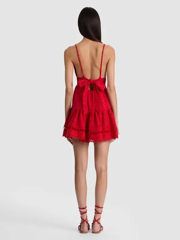 Alice + Olivia Lorene Embroidered Mini Dress