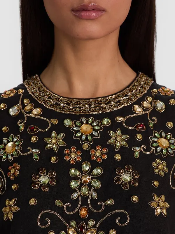Alice + Olivia Amal Embellished Cropped Tank
