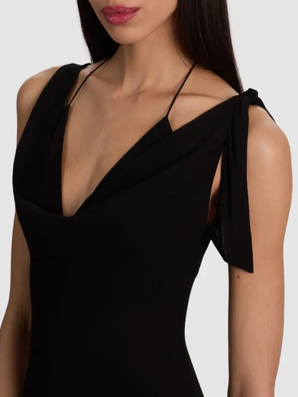 Alice + Olivia Abigail Bikini Cowl Neck Midi Dress With Floral Print - Black