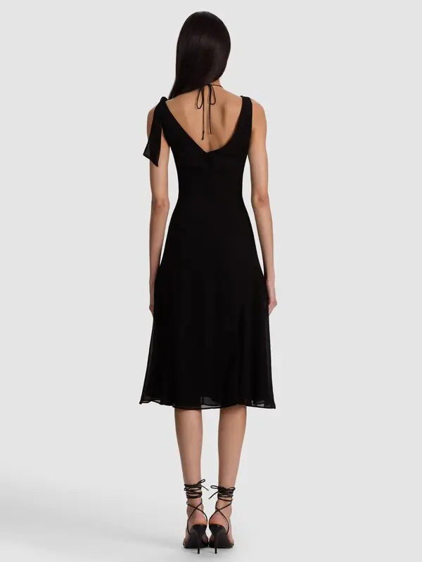 Alice + Olivia Abigail Bikini Cowl Neck Midi Dress With Floral Print - Black