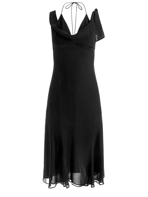 Alice + Olivia Abigail Bikini Cowl Neck Midi Dress With Floral Print - Black