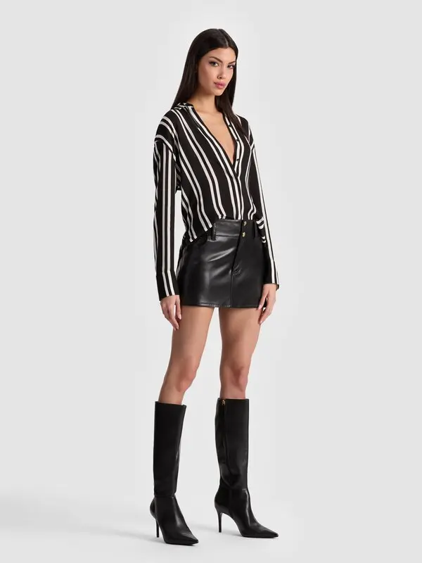 Alice + Olivia Laika Vegan Leather Mini Skirt
