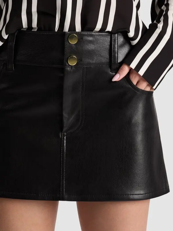 Alice + Olivia Laika Vegan Leather Mini Skirt
