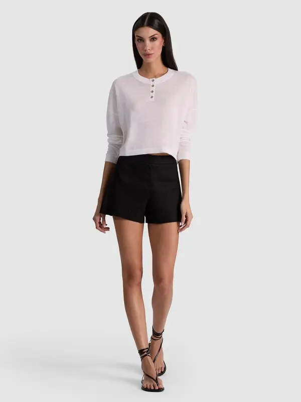 Alice + Olivia Hera Linen Short - Black