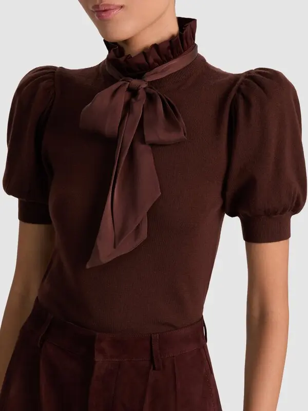 Alice + Olivia Chase Puff Sleeve Sweater